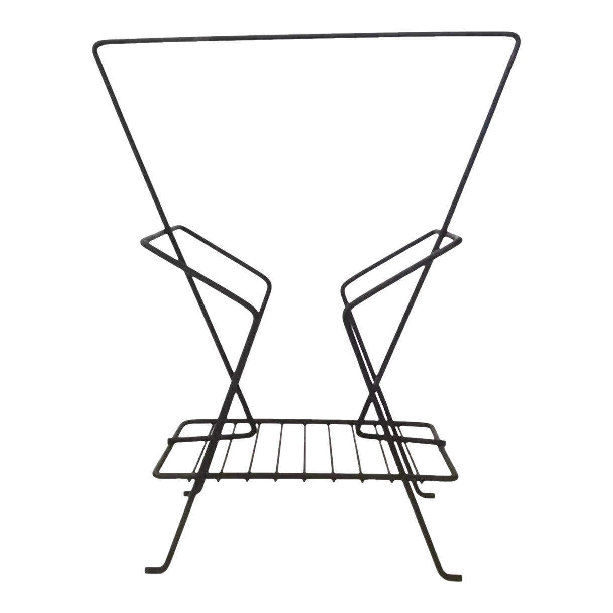 1950s Vintage Mid Century Modern Atomic Magazine Rack | Chairish