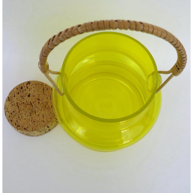 Vintage Neon Yellow Glass Jar | Chairish