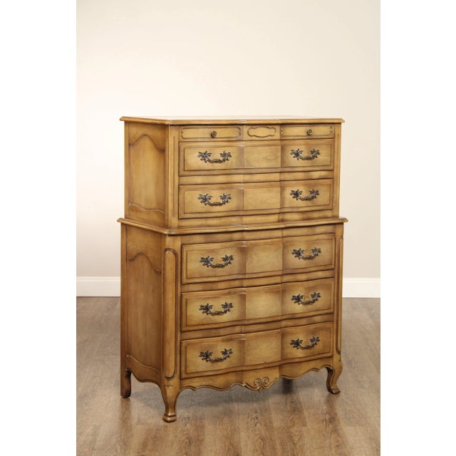 Fancher Vintage French Provincial Style Fruitwood Tall Chest | Chairish