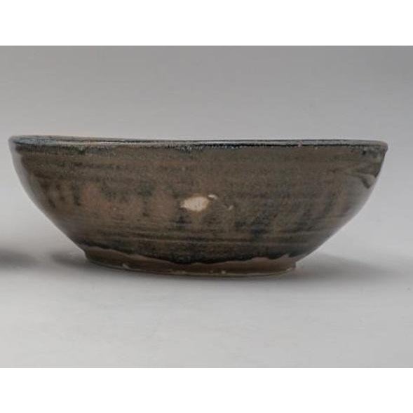 1997 Harding Black Pottery Bowl Red Light Blue Crystalline Starburst ...