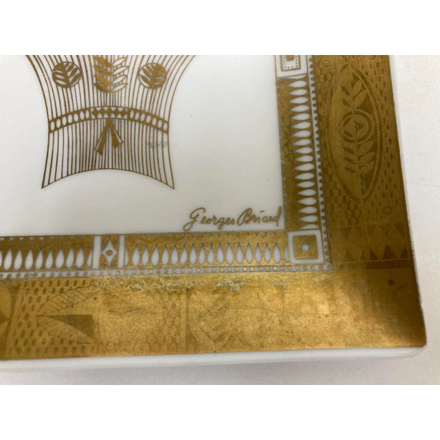 Art Deco Style Georges Briard Milk Glass Tray Dish in Golden Harvest ...