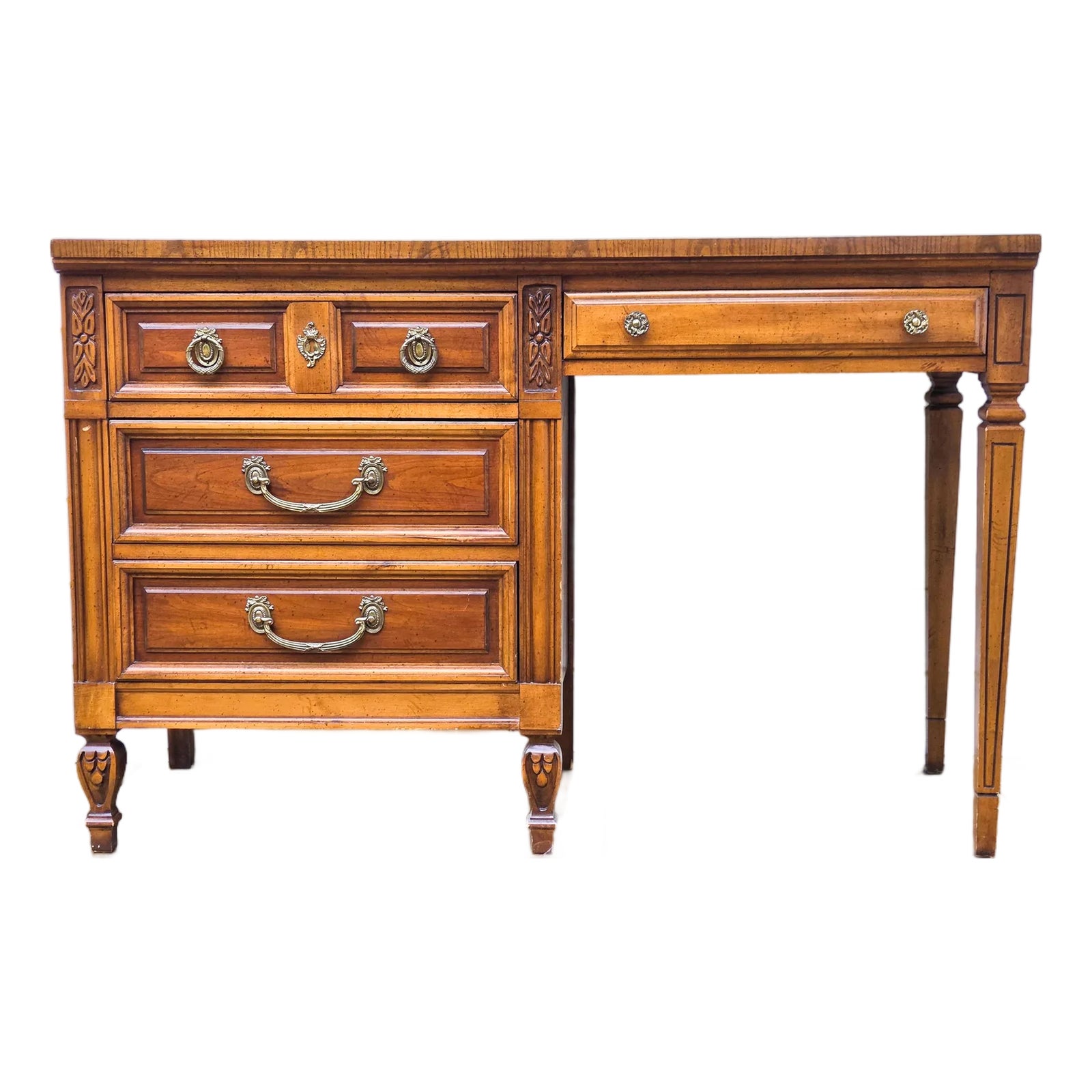 Mid 20th Century Dixie Furniture Writing Desk or Vanity Table | Chairish