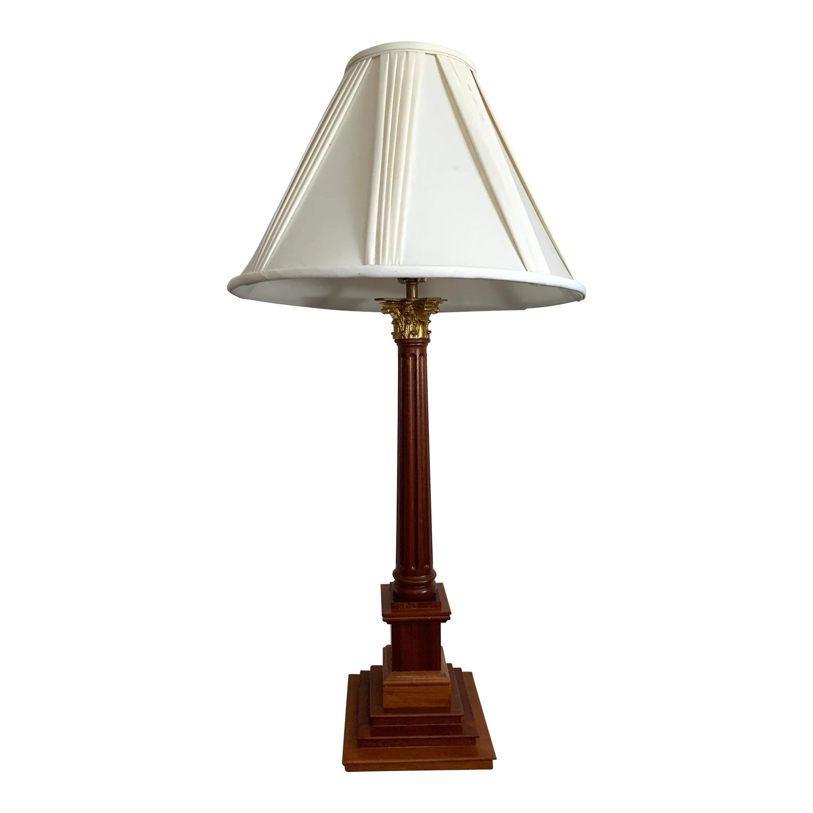 1995 David Linley Neoclassical Corinthian Column Table Lamp | Chairish