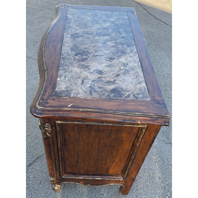 Marge Carson 3 Drawer Marble Inlay Top Brass Handles Chest Dresser ...