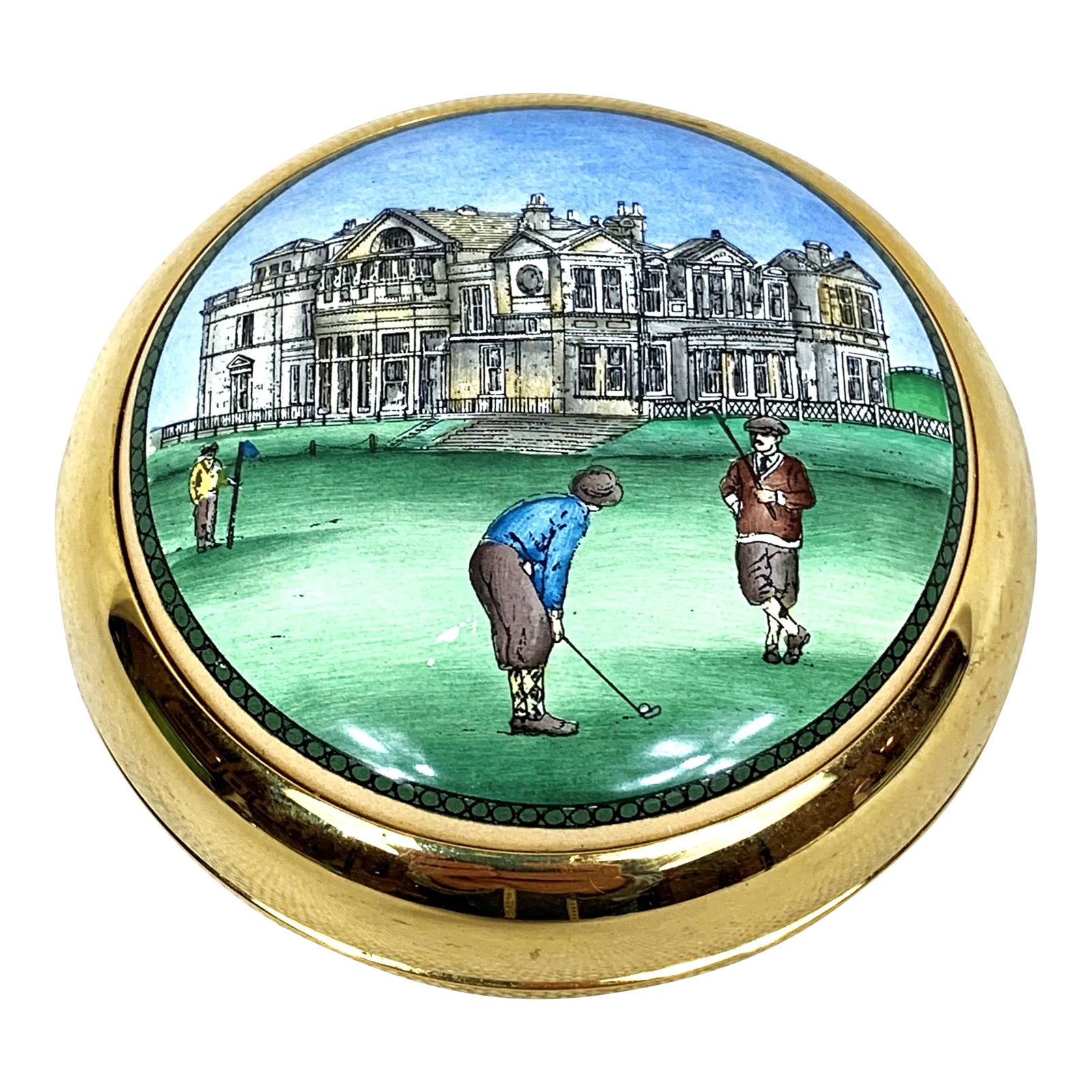 Vintage Enamel Paper Weight | Chairish