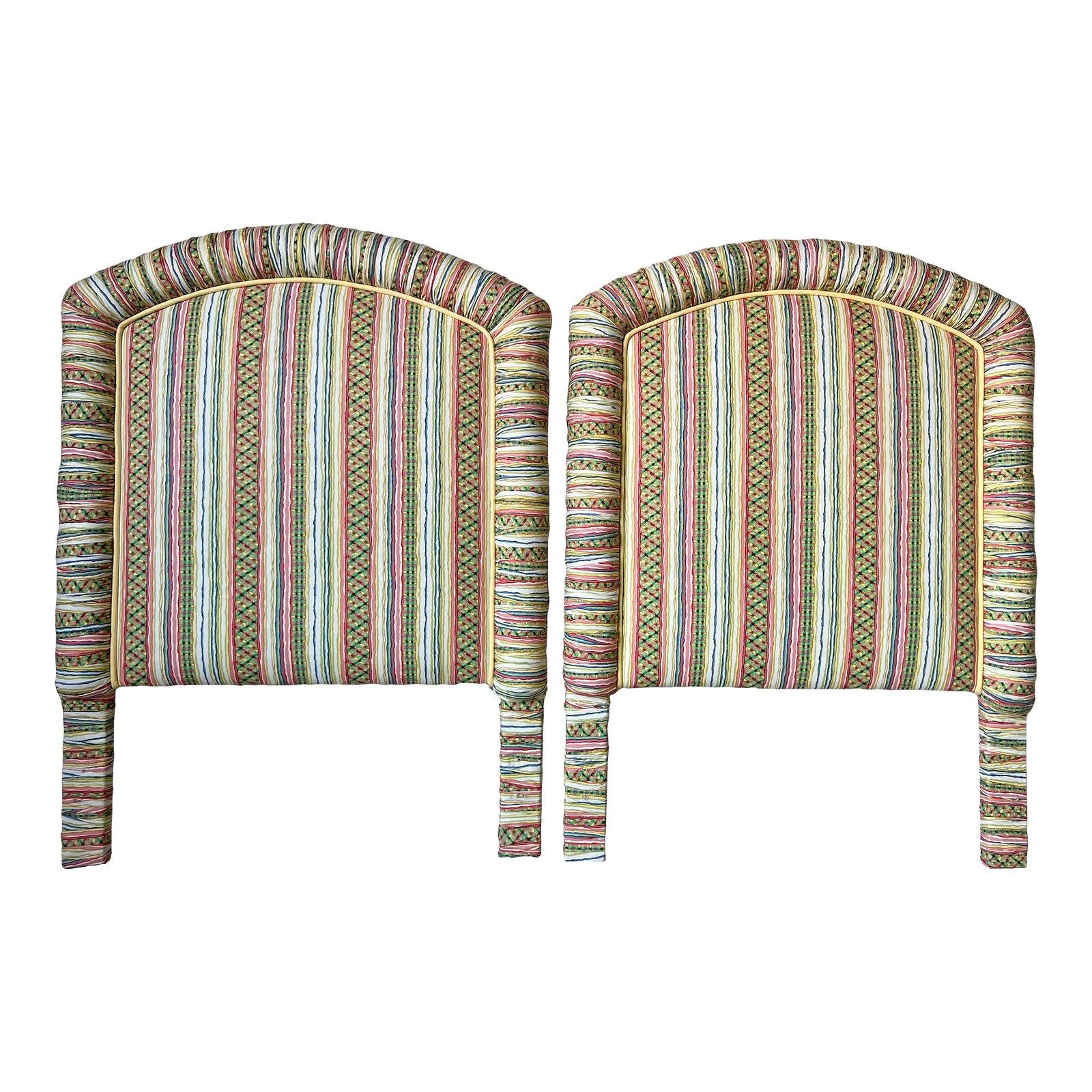 80's Postmodern Colorful Upholstered Twin Headboards - a Pair | Chairish