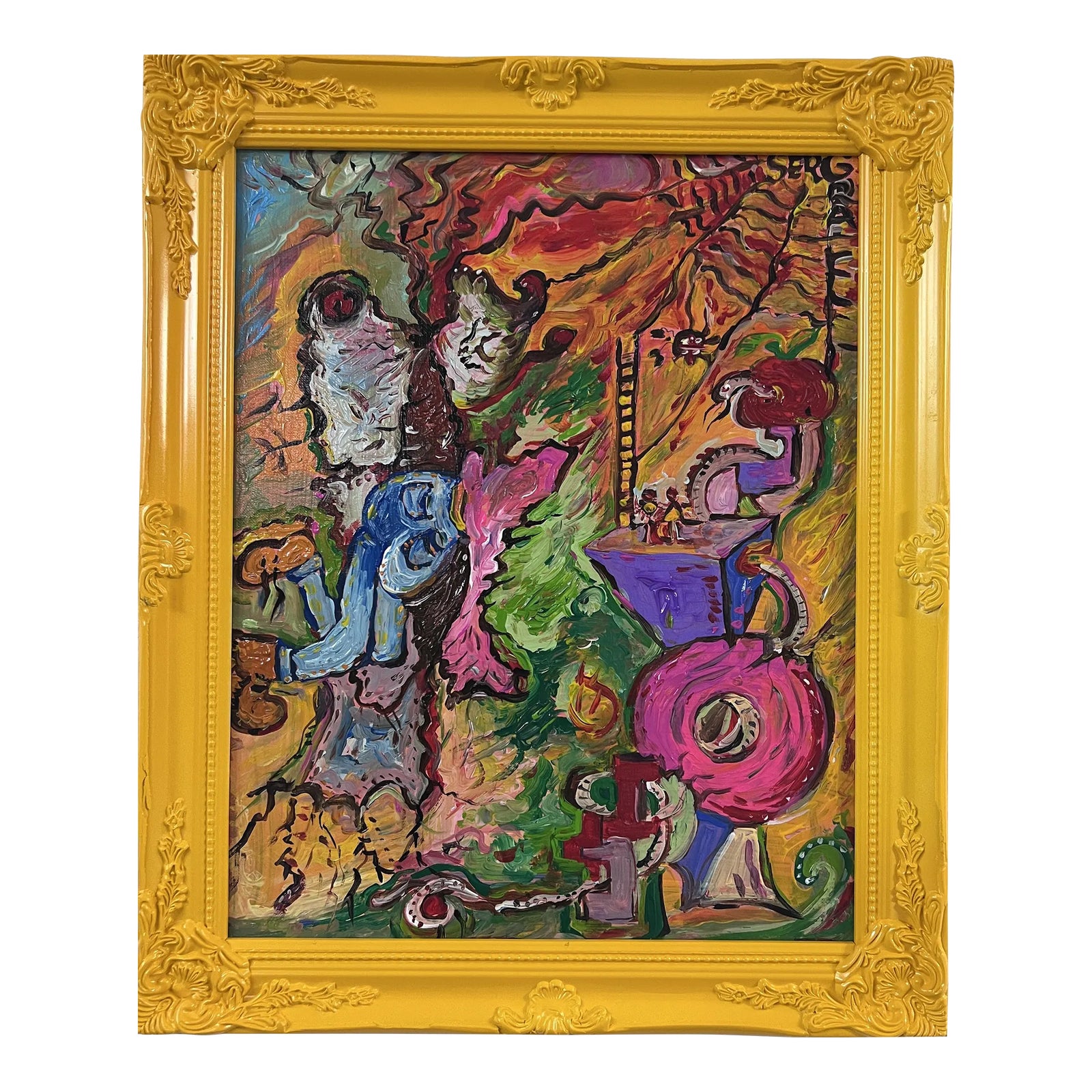 Original Abstract Painting on Canvas "Jump Into the Painting" by Serg ...