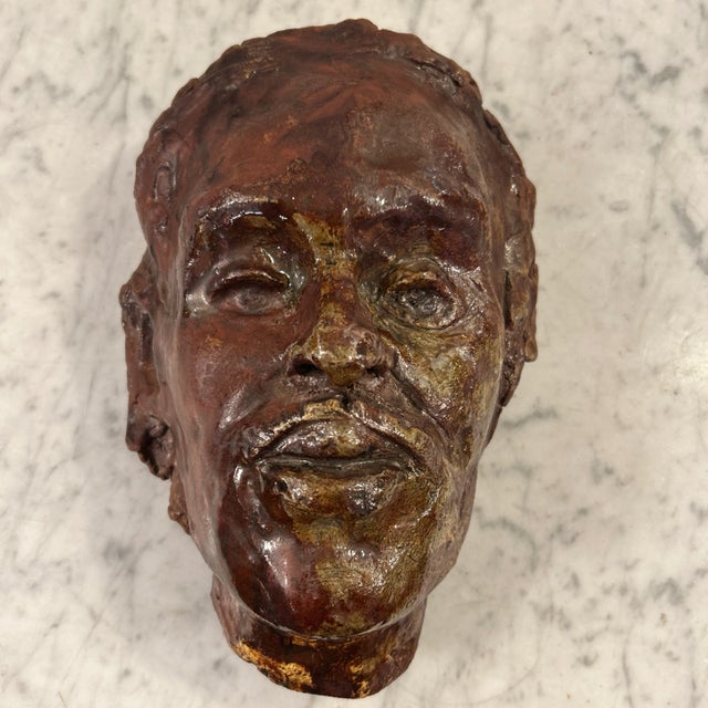 Raymond Wilson 1970s Clay Face Sculpture | Chairish