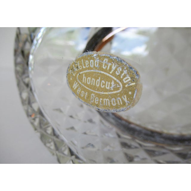 Vintage Hand-Cut & Beveled Crystal Glass & Brass Oval-Shaped Lidded ...