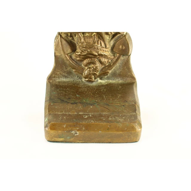 Early 20th Century US Navy Naval Academy Bronze Doorstops, Coa With ...