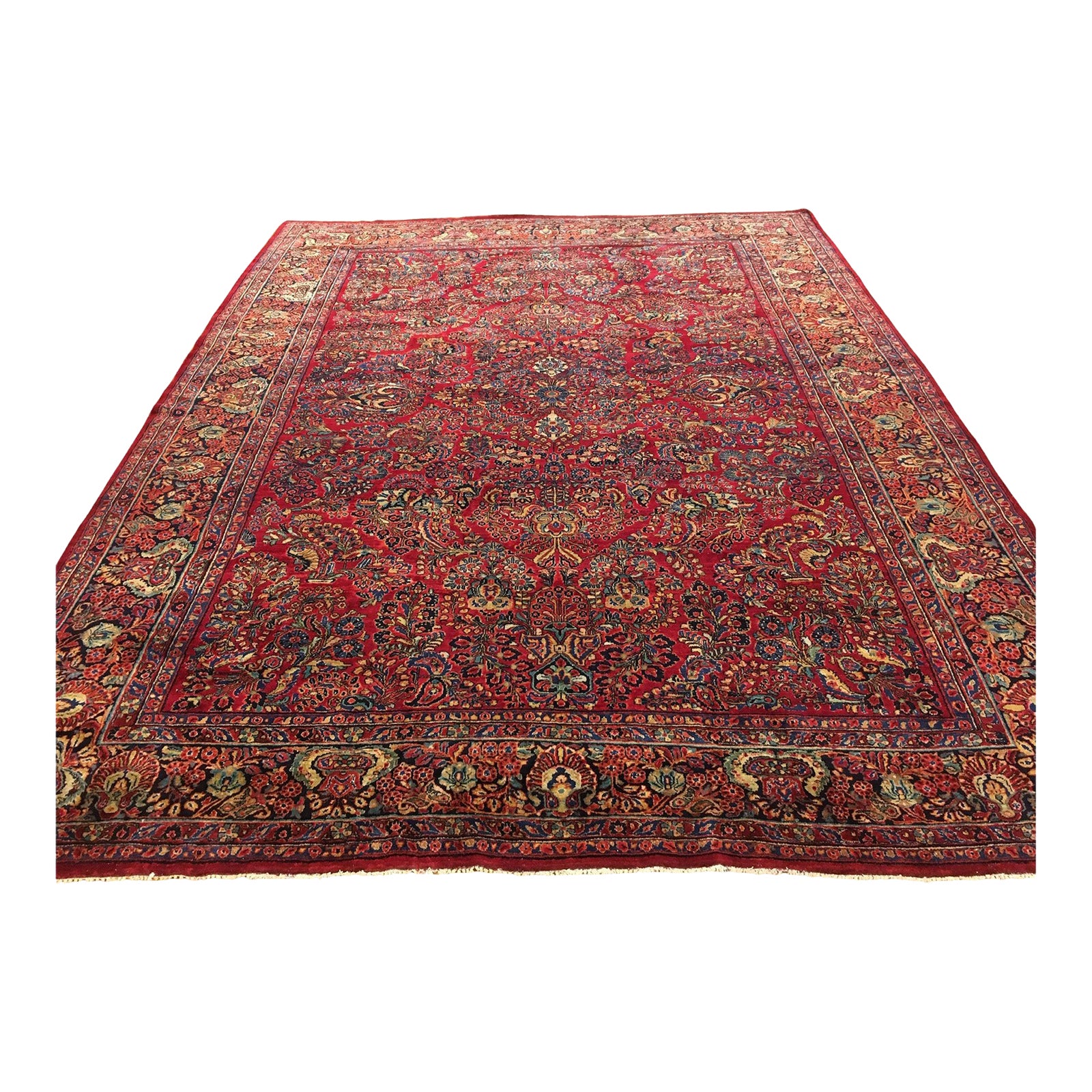 Antique Persian Sarouk Oriental Rug, in Room size, with Fine Floral ...
