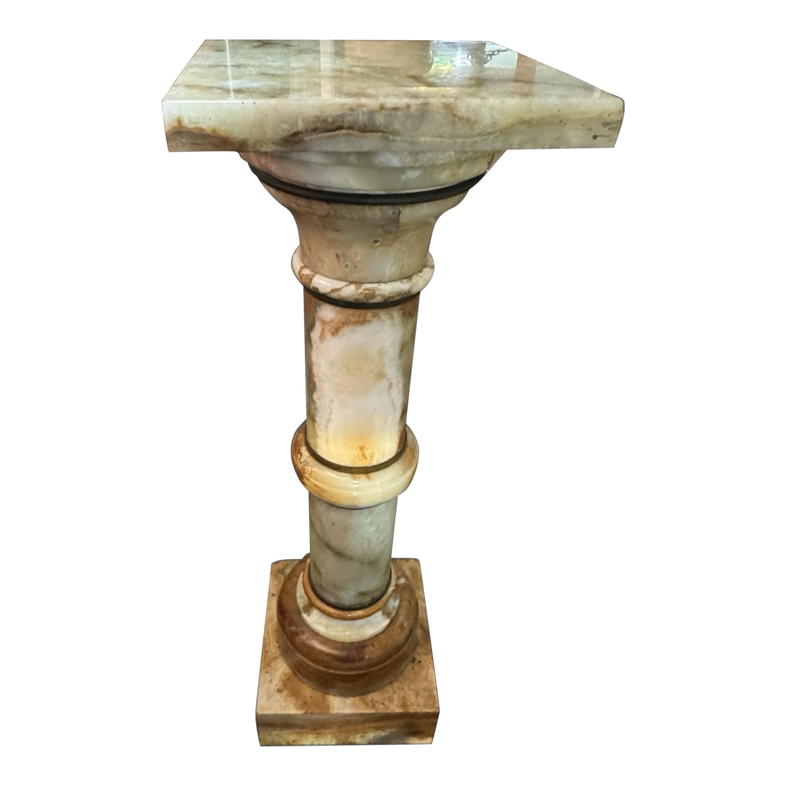 Antique Victorian Marble & Onyx Statue or Sculpture Display Pedestal ...