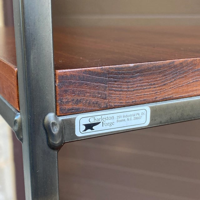 Charleston Forge Monaco Corner Bakers Rack Wrought Iron & Solid Wood ...