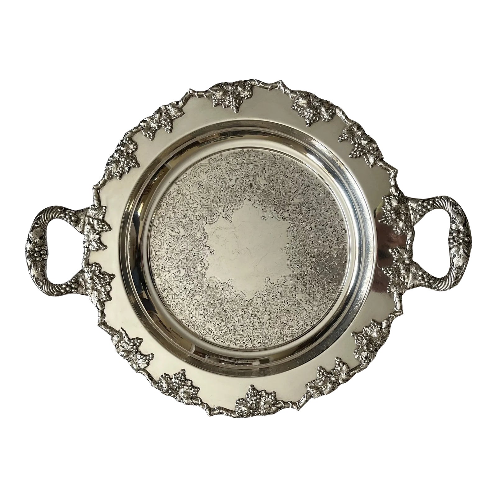 Early 20th Century Round Crescent Silverware Mfg. Co. Silver Plate Tray ...