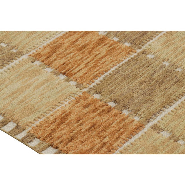 Rug & Kilim’s Scandinavian Style Rug in Beige-Brown and Rust Geometric ...