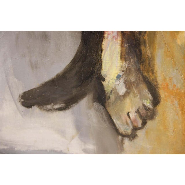 1960 "Two Figures Unmasked" Abstract Impressionist Figurative Oil ...