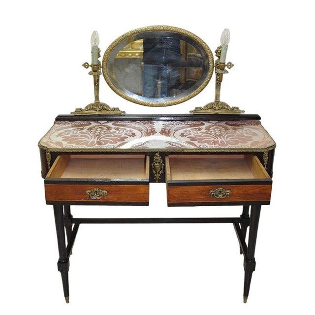 Antique Empire Style Dressing Table with Marble Top | Chairish