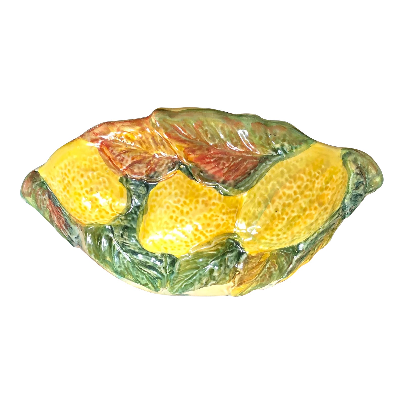 Vintage Italian Pottery Lemons Wall Pocket Planter | Chairish