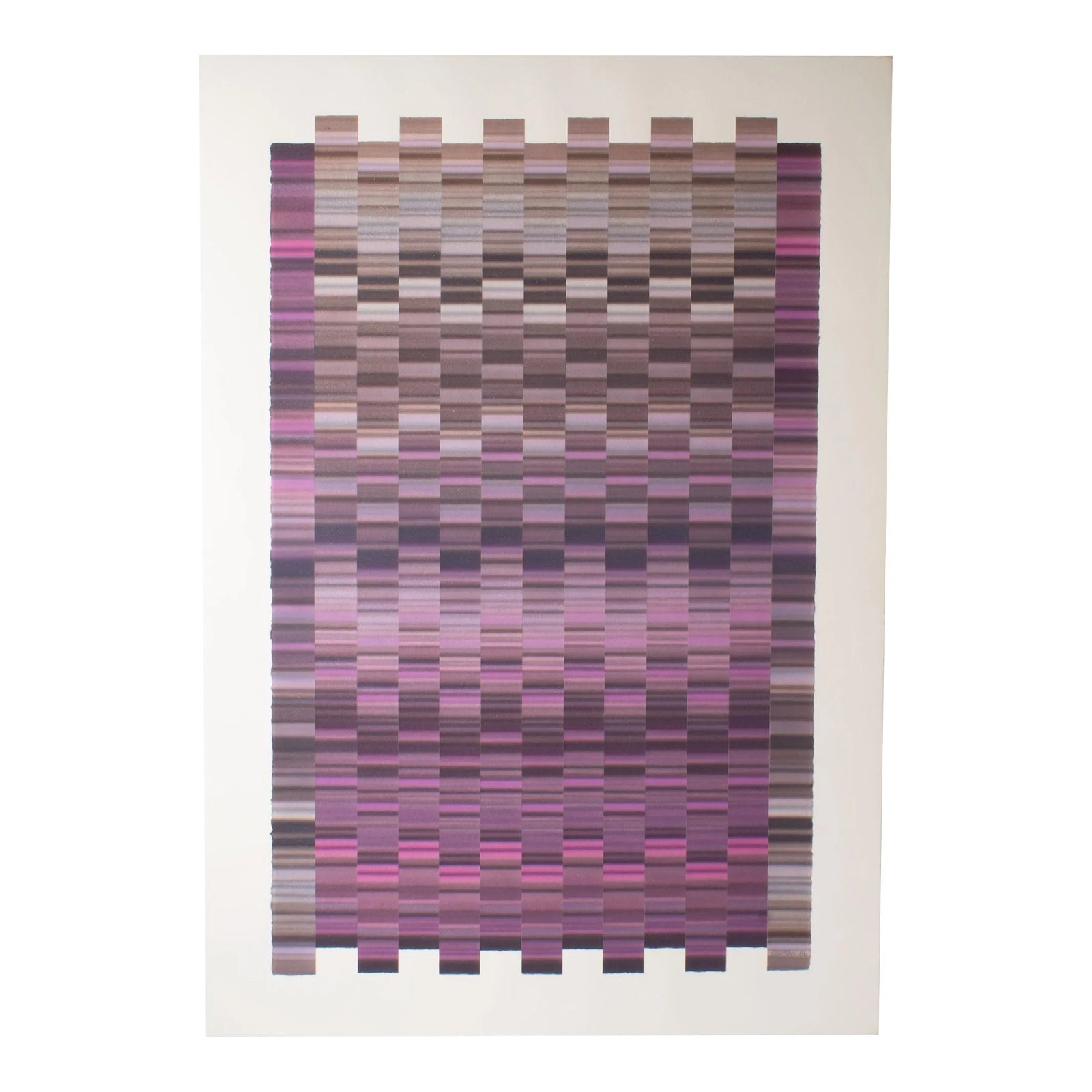 1986 Signed Op Art Watercolor Collage by Indiana Artist Steve Redman ...