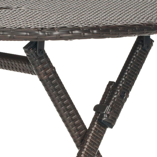 Outdoor Round Folding Table in Brown | Chairish