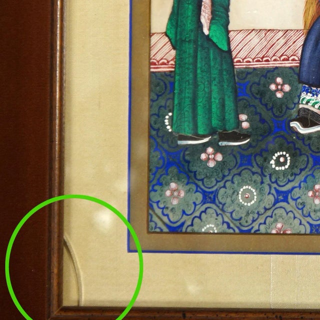 Framed Chinese Pith Painting Mandarin and Servant Early 19th Century ...