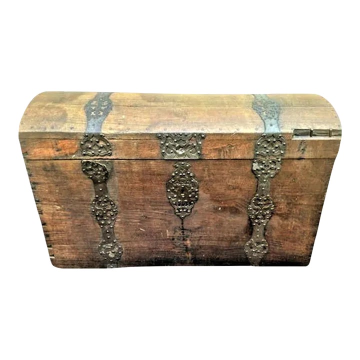 18th Century European Large Oak Immigrant Trunk - Signed and Dated 1793 ...