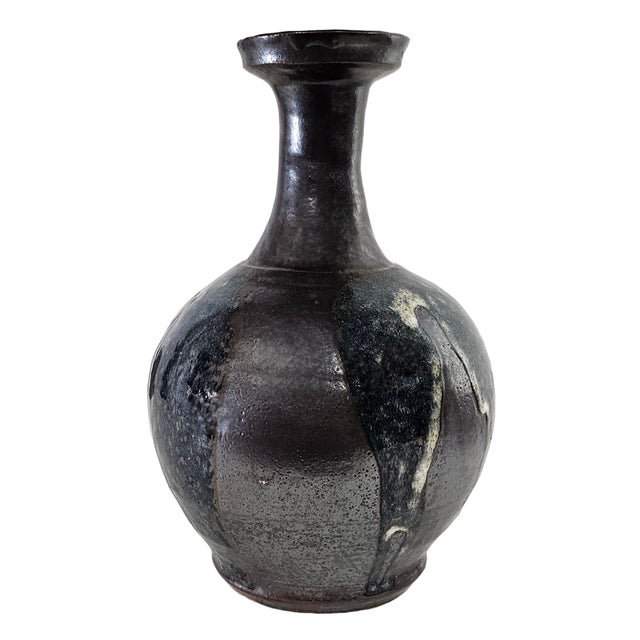 Studio Art Pottery Wheel Thrown Vase Iridescent | Chairish