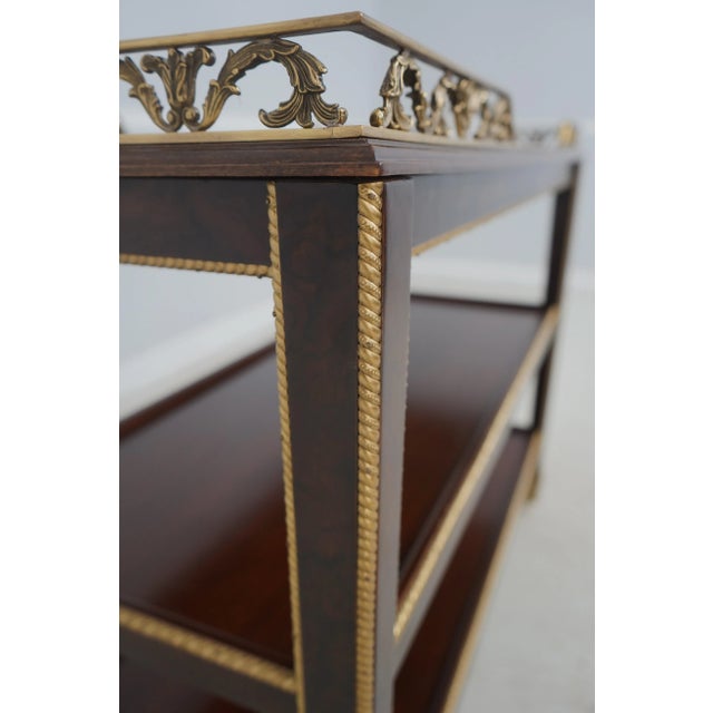 Henredon French Louis XVI Brass Trim Serving Cart | Chairish