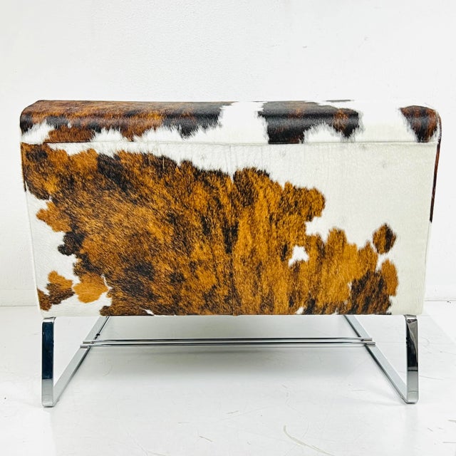 Cowhide & Chrome Lounge Chair | Chairish