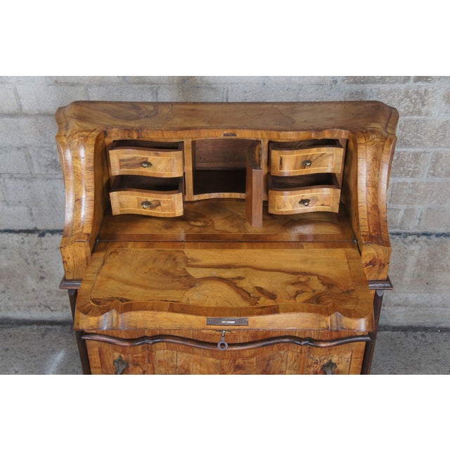 Late 19th Century Antique Italian Venetian Olive Burl Serpentine ...
