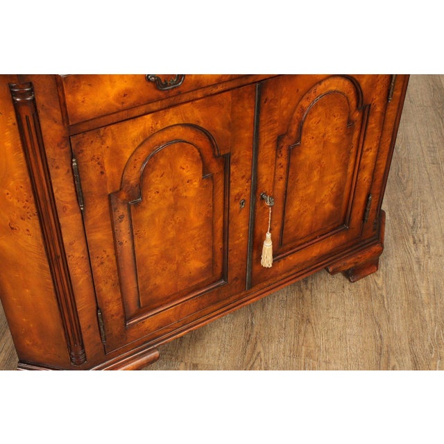 Theodore Alexander Georgian Style Pair of Burlwood Corner Cabinets ...