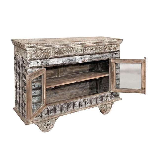 1920s Antique Hope Chest Repurposed Glass Door Cabinet | Chairish