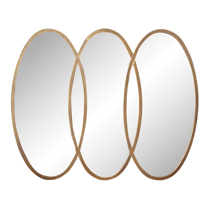 Mid-Century Modern Triple Oval Overlapping Wall Mirror | Chairish
