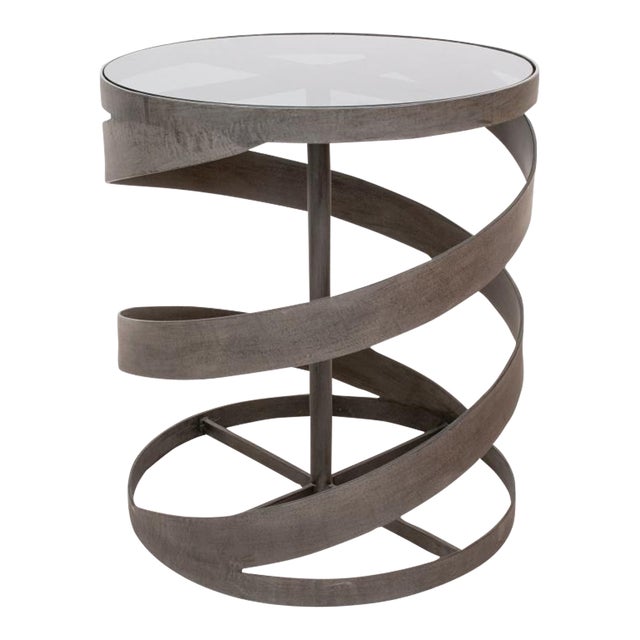 Industrial Style Metal Spiral Side Table | Chairish