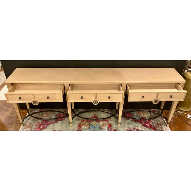 Baker Modern Long Unfinished Wood Palazzo Console Table Long | Chairish