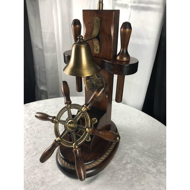 Early 19th Century Nautical Ship's Wheel Lamp With Belaying Pins, Rope ...