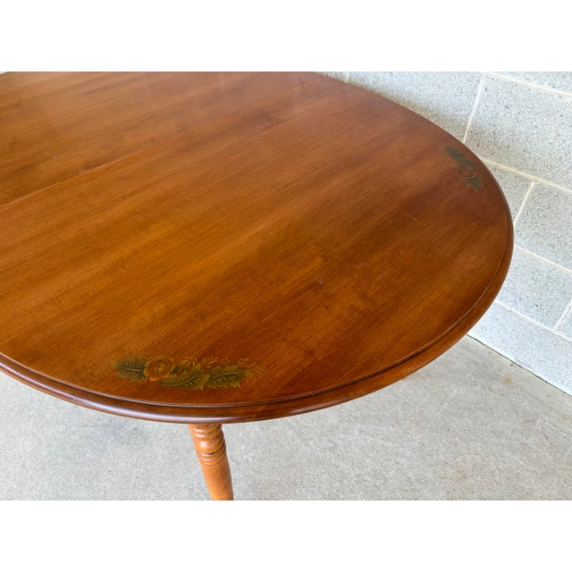 L. Hitchcock Maple Paint Decorated 86" Dining Extension Table | Chairish