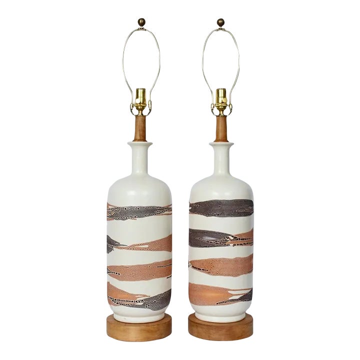 "Earth Wrap" Royal Haeger Ceramic Table Lamps, circa 1970 - A Pair ...