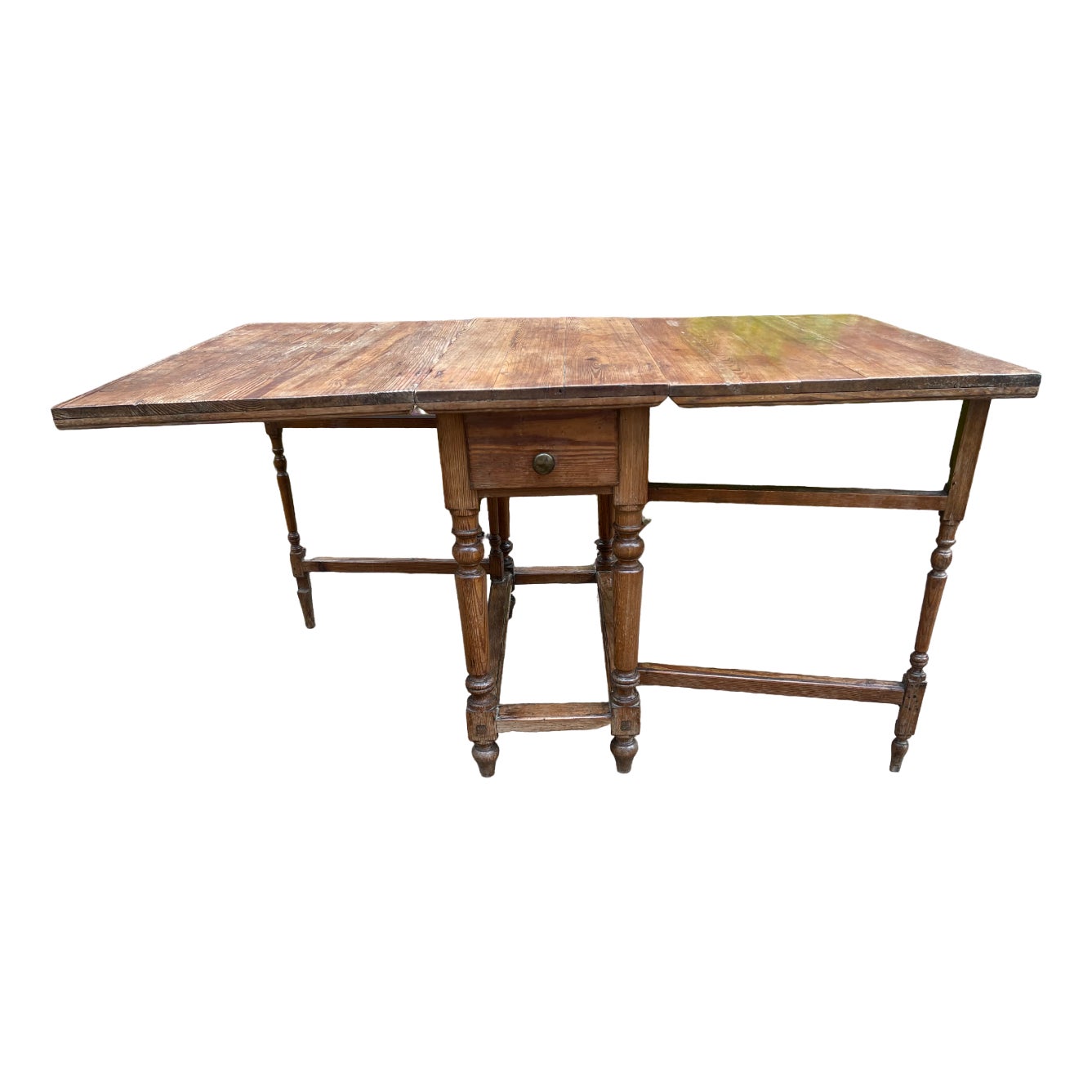 French Rustic Farmhouse Pitch Pine Gateleg Table, 19th Century | Chairish