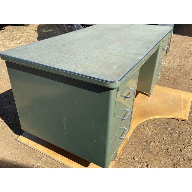 1970s Steelcase Vintage Mid Century Modern Tanker Desk With Patina ...