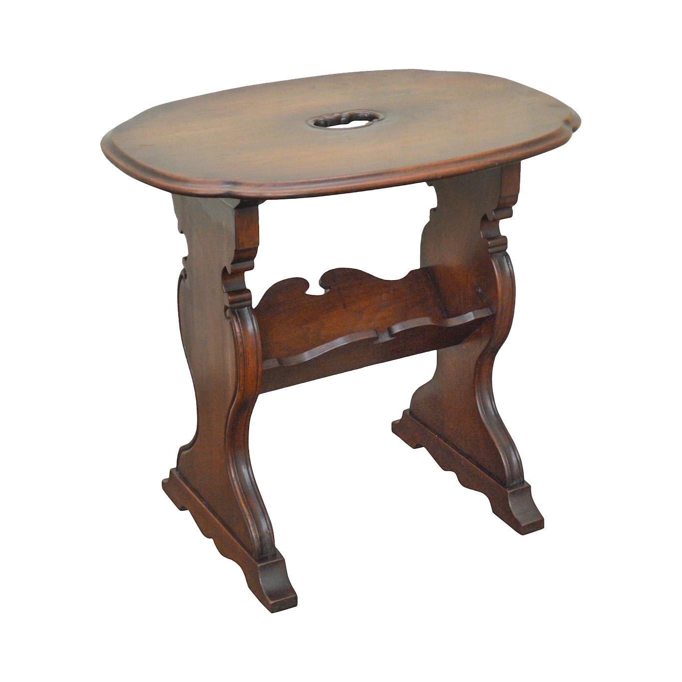 1920s Solid Walnut Custom Crafted Magazine Book Stand Side Table | Chairish