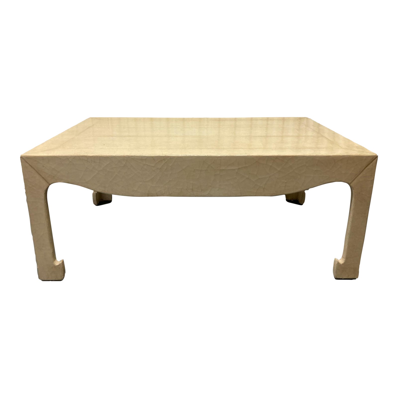 1990s Jasper/Michael Smith Ming Coffee Table With Cream Crackle Finish ...
