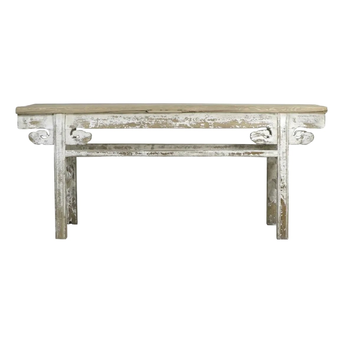 Matthew Izzo Home Floating Cloud Upcycled White Washed Wood Console ...