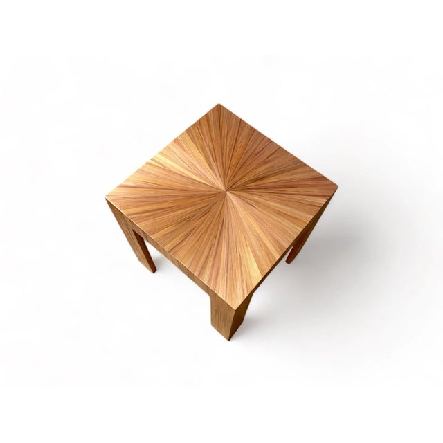 Side Table Straw Marquetry | Chairish