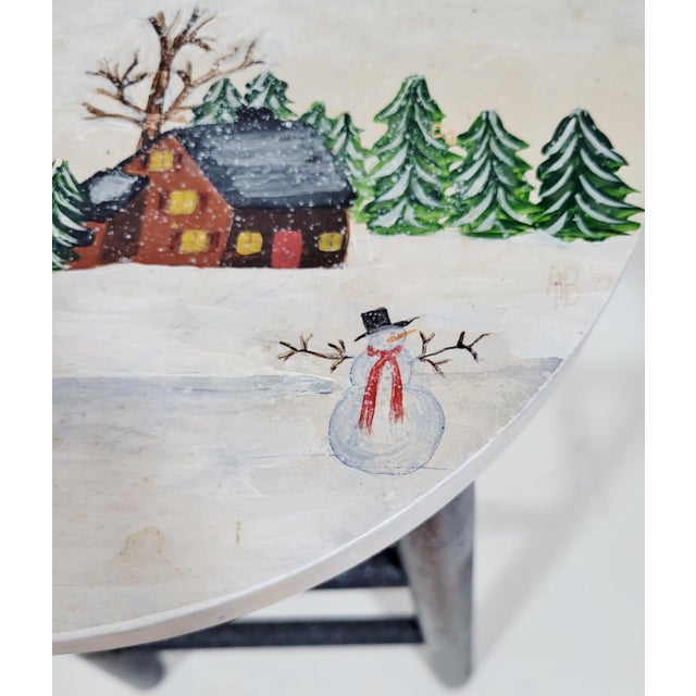 Vintage Artist Painted & Polychromed Modern Whimsical Christmas Bar ...