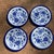 Vintage Bombay Cobalt Blue and White Jacobean Plates- Set of 4 | Chairish