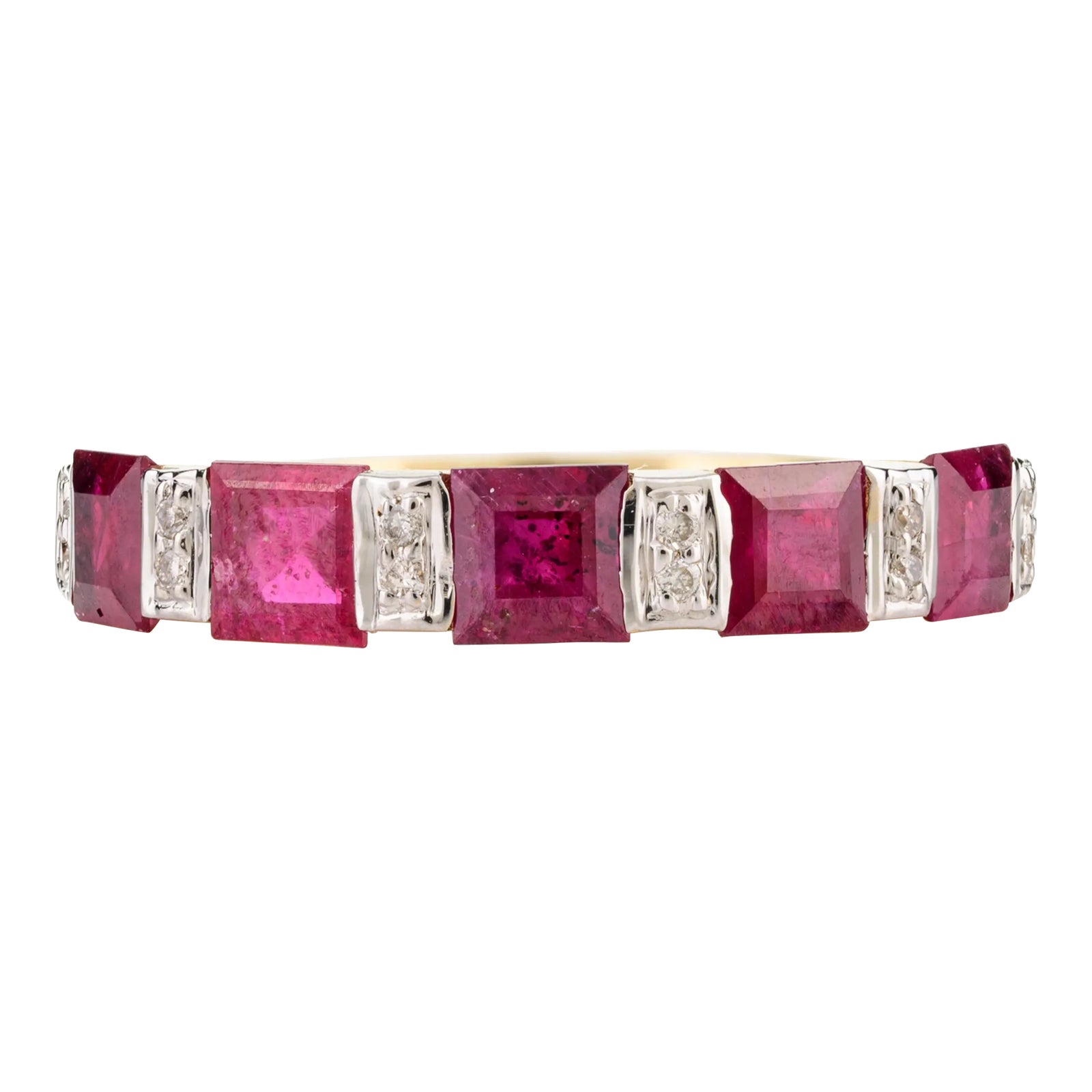Square Cut Ruby Ring Size 7 | Chairish