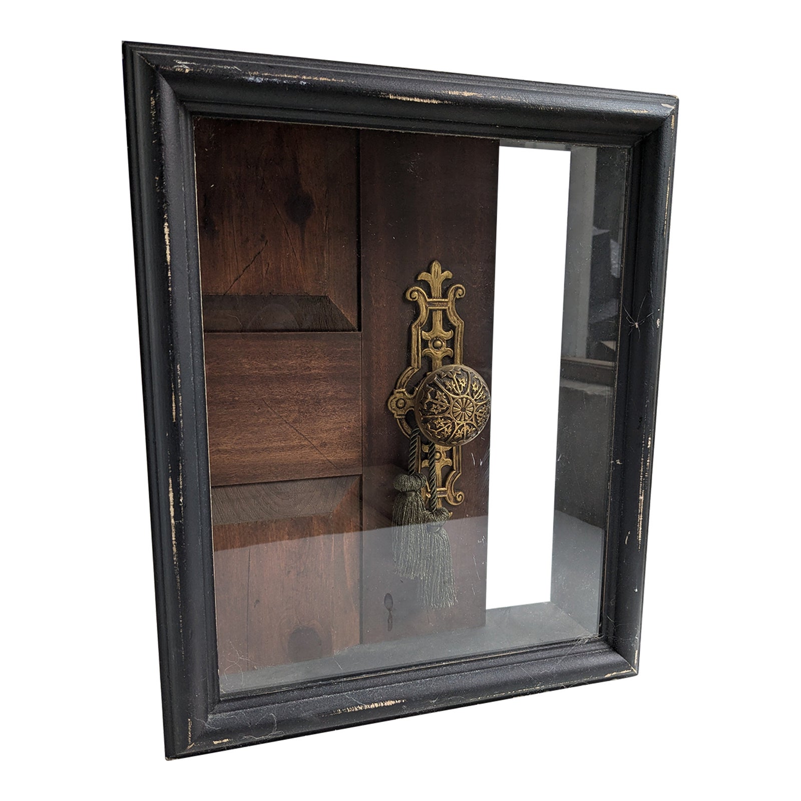 Mid 20th Century Shadow Box Art With Antique Door Section and Knob ...