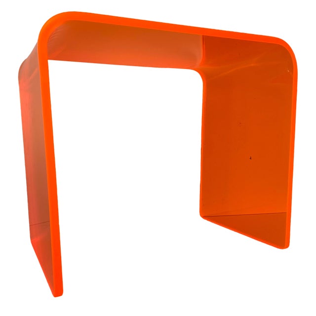 “The Side Piece” Side Table in Neon Orange | Chairish