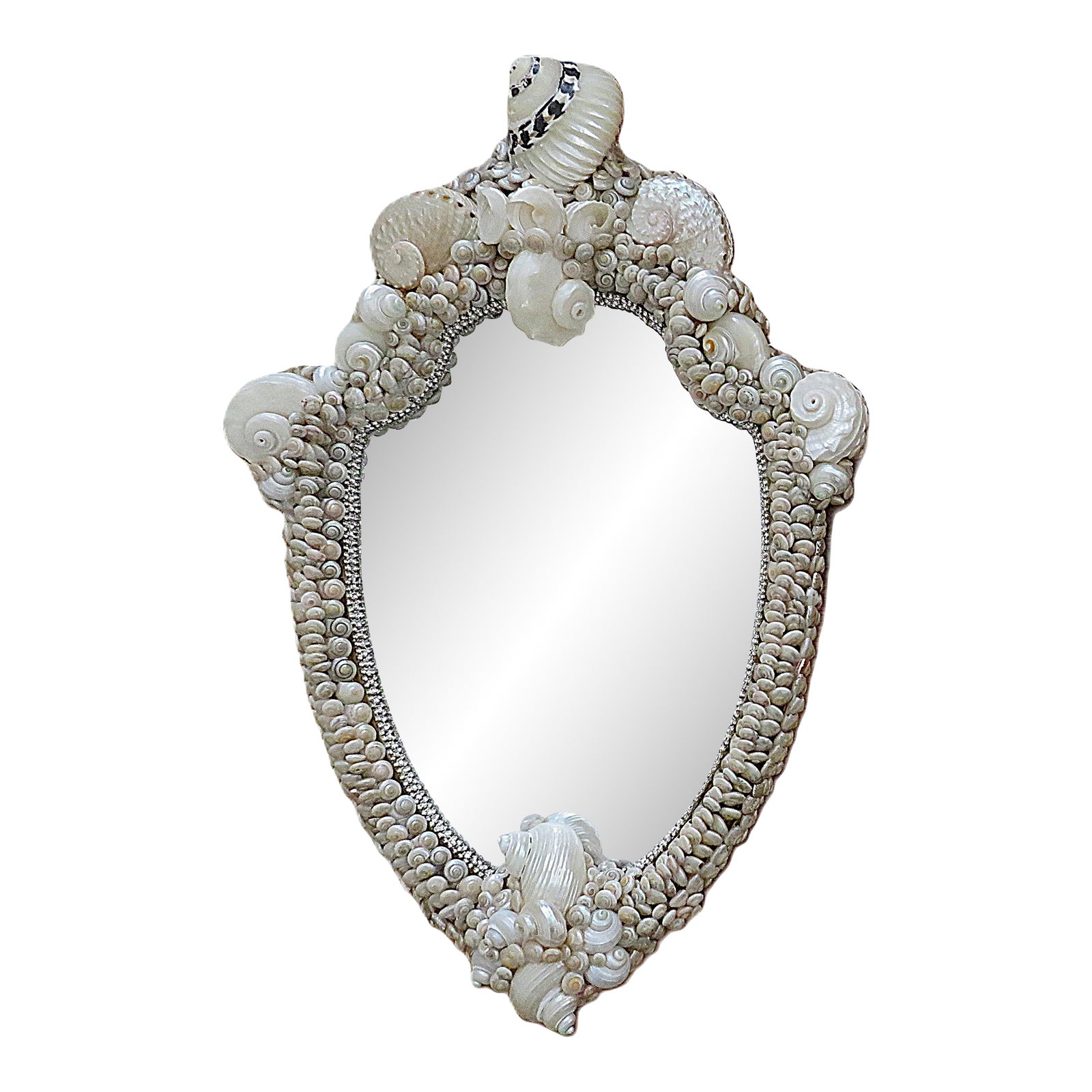 Elaborate Sea Shell Encrusted Wall Mirror | Chairish